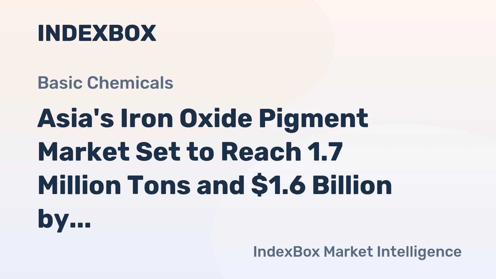 Asia's Iron Oxide Pigment Market Set to Reach 1.7 Million Tons and $1.6 Billion by 2035