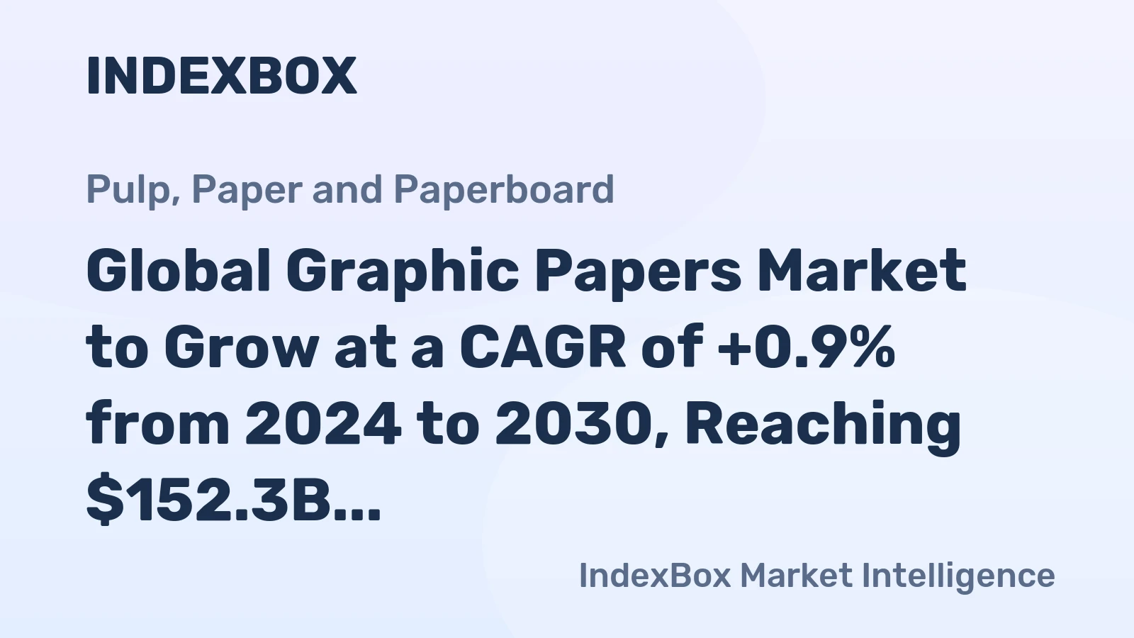 Global Graphic Papers Market to Grow at a CAGR of +0.9% from 2024 to 2030, Reaching $152.3B by 2030