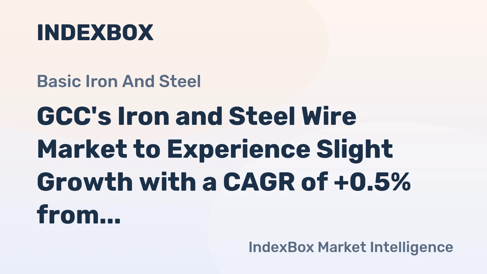 GCC's Iron and Steel Wire Market to Experience Slight Growth with a CAGR of +0.5% from 2024-2035