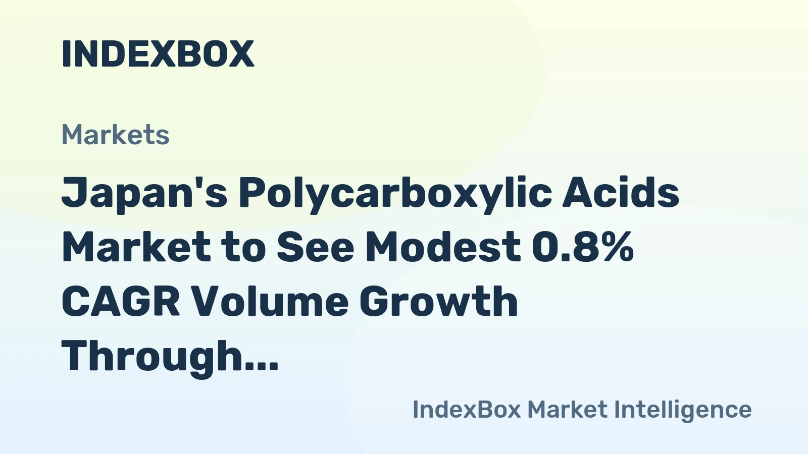 Japan's Polycarboxylic Acids Market to See Modest 0.8% CAGR Volume Growth Through 2035