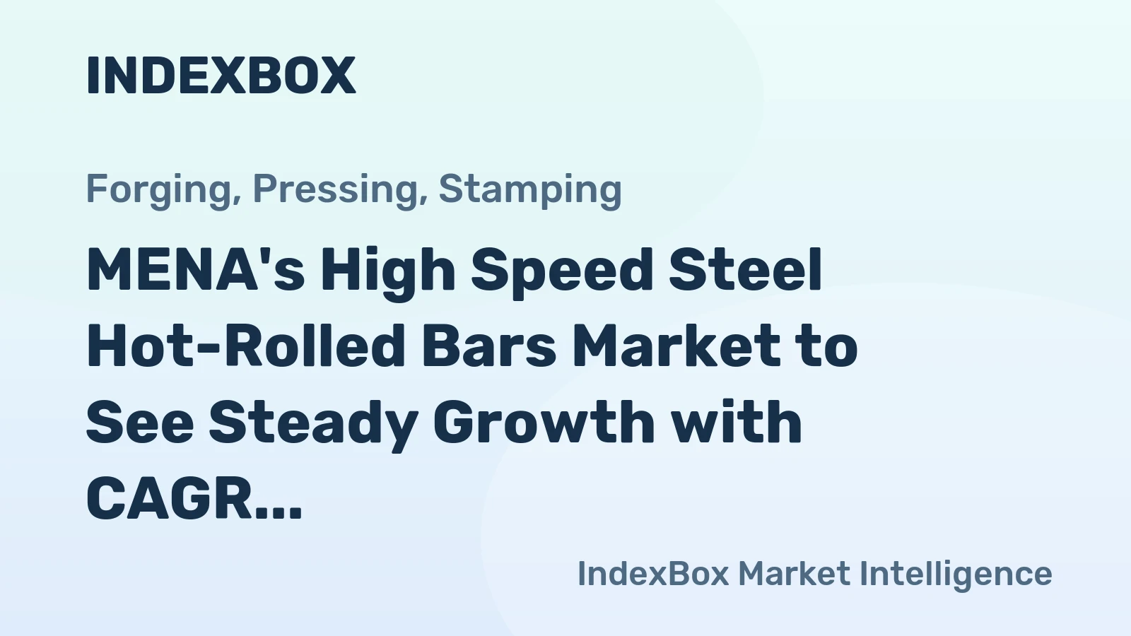 MENA's High Speed Steel Hot-Rolled Bars Market to See Steady Growth with CAGR of +1.1% through 2035