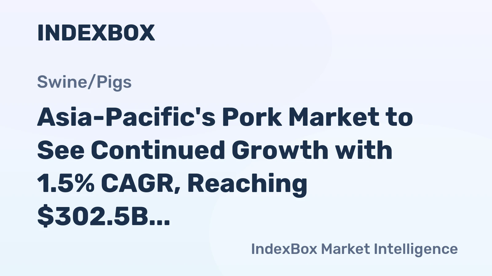 Asia-Pacific's Pork Market to See Continued Growth with 1.5% CAGR, Reaching $302.5B by 2035