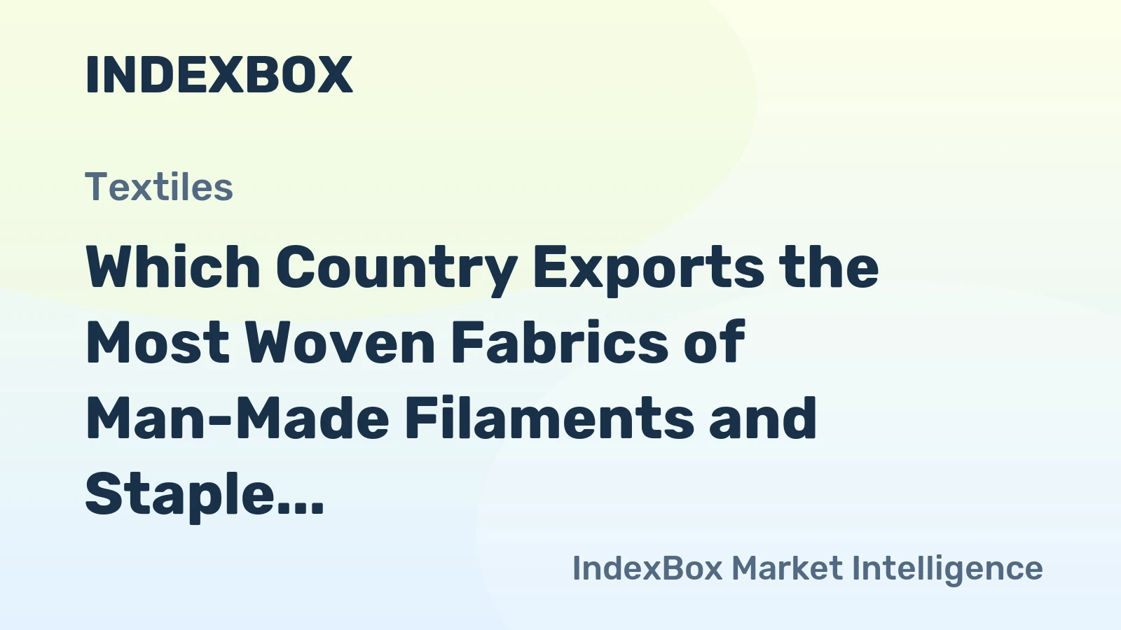 Which Country Exports the Most Woven Fabrics of Man-Made Filaments and Staple Fibers in the World?