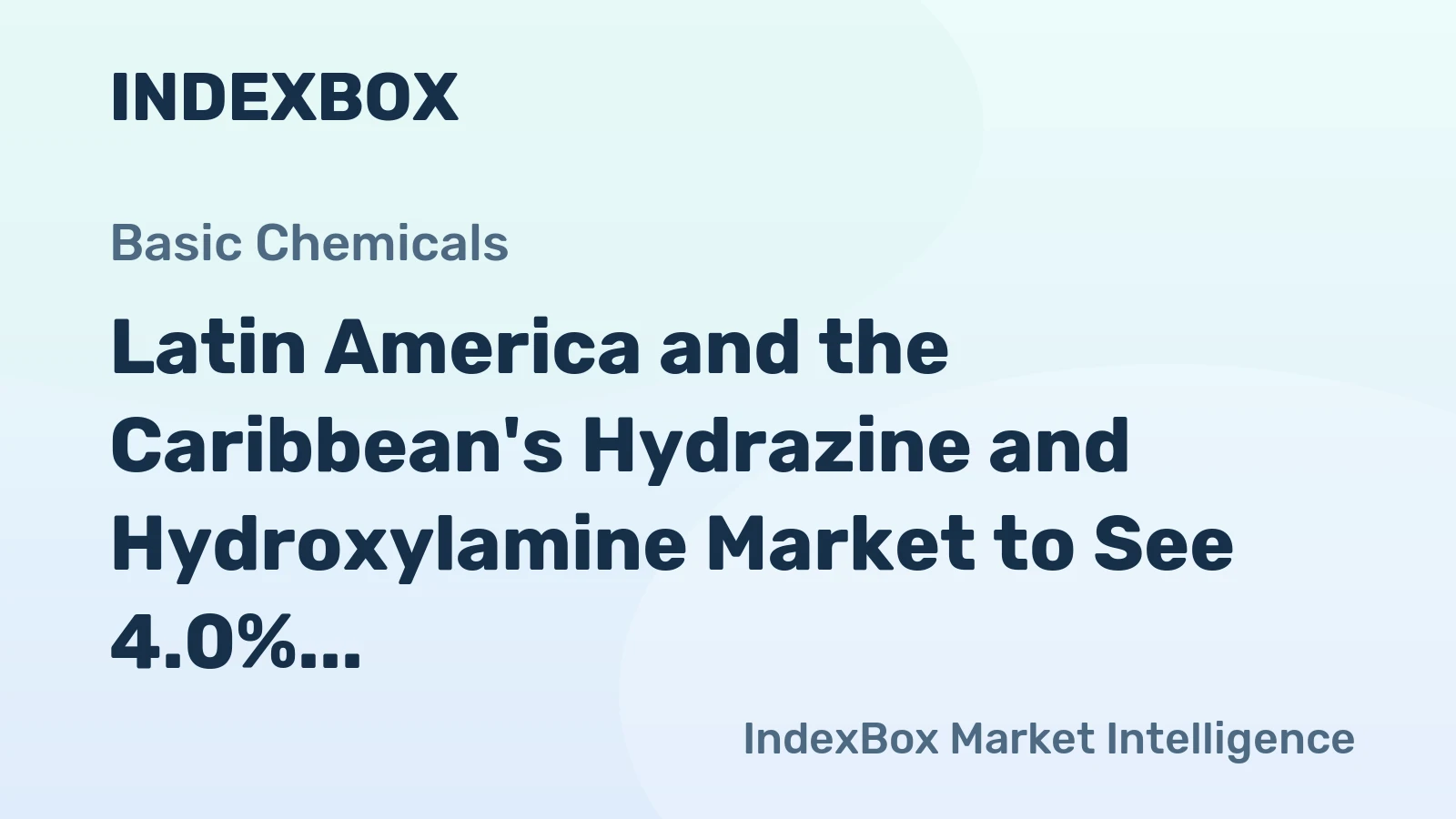 Latin America and the Caribbean's Hydrazine and Hydroxylamine Market to See 4.0% CAGR Growth Through 2035