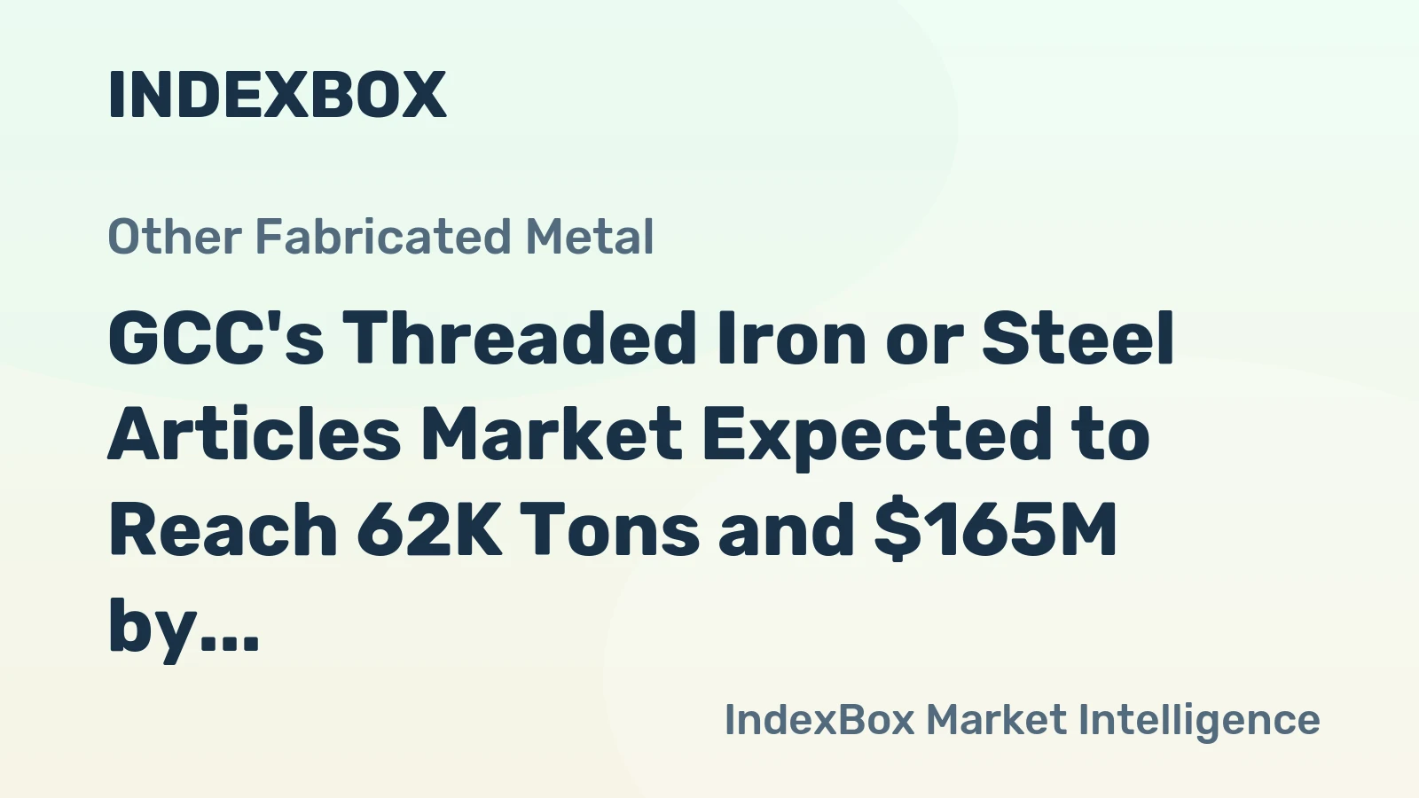 GCC's Threaded Iron or Steel Articles Market Expected to Reach 62K Tons and $165M by 2035