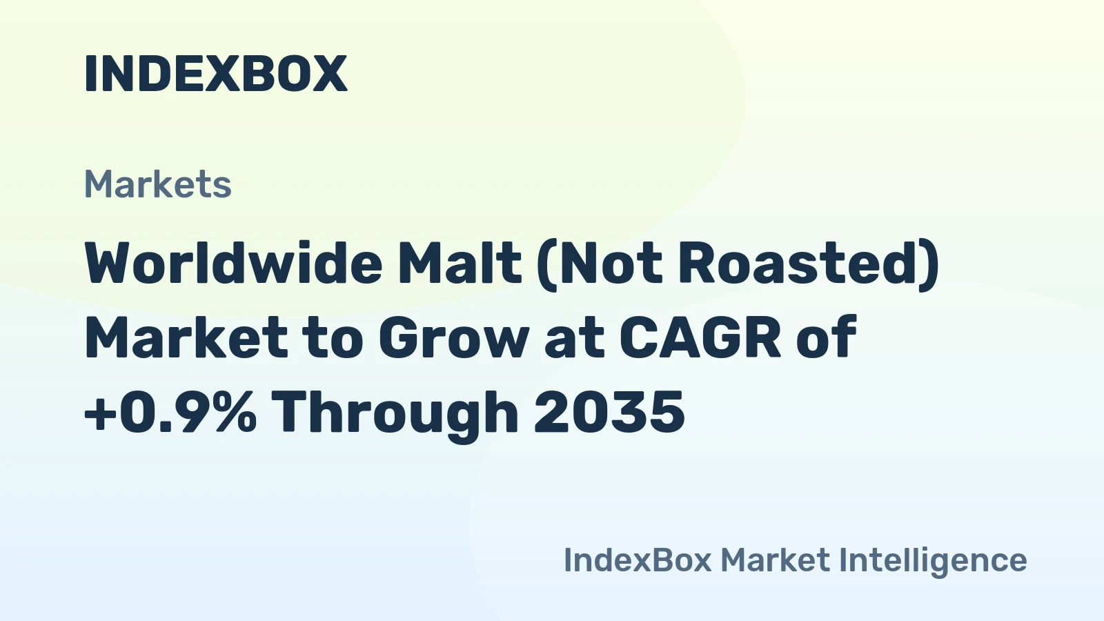 Worldwide Malt (Not Roasted) Market to Grow at CAGR of +0.9% Through 2035