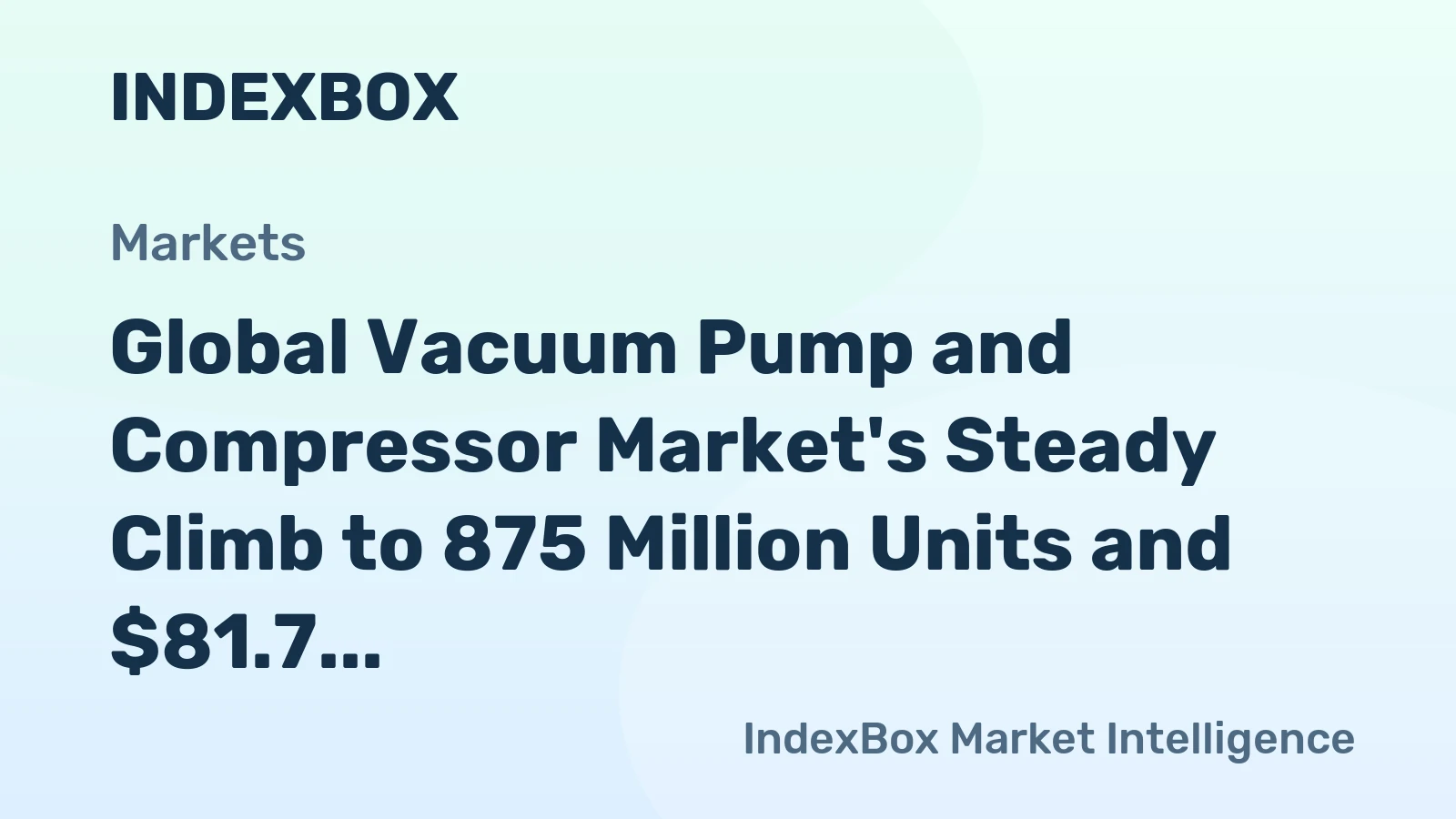 Global Vacuum Pump and Compressor Market's Steady Climb to 875 Million Units and $81.7 Billion
