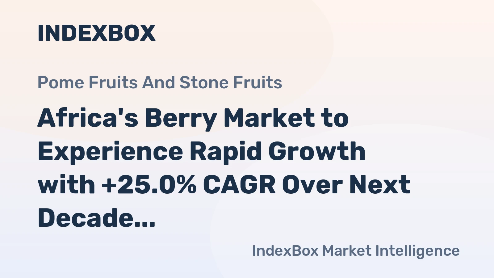Africa's Berry Market to Experience Rapid Growth with +25.0% CAGR Over Next Decade, Reaching $3.6B by 2035