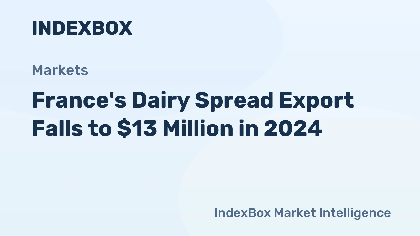 France's Dairy Spread Export Falls to $13 Million in 2024