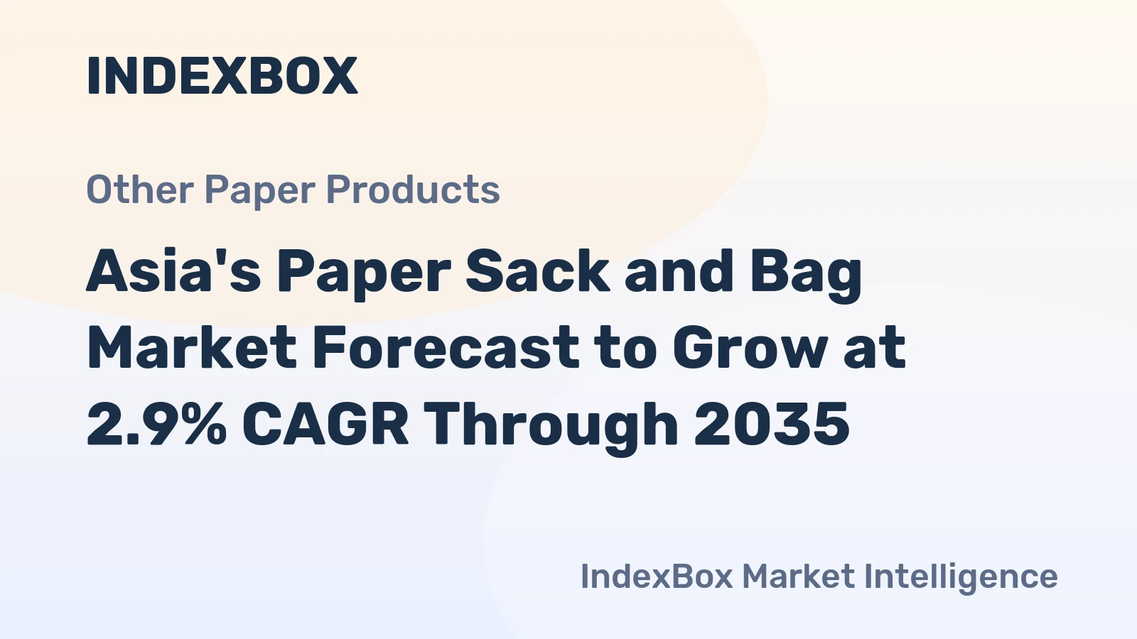 Asia's Paper Sack and Bag Market Forecast to Grow at 2.9% CAGR Through 2035