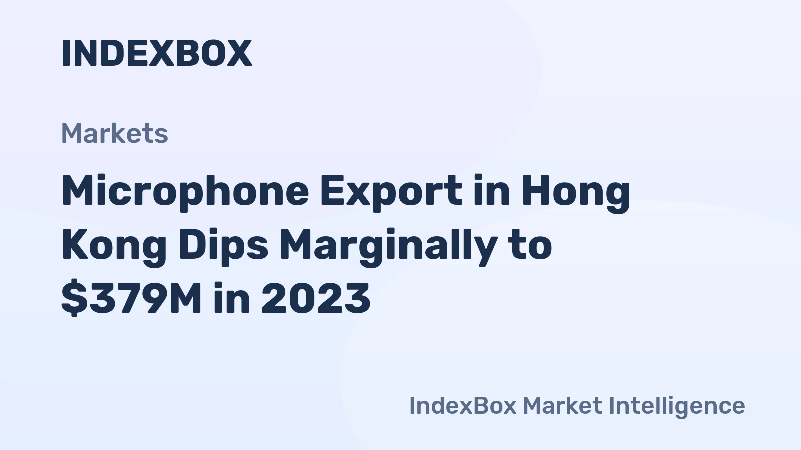 Microphone Export in Hong Kong Dips Marginally to $379M in 2023