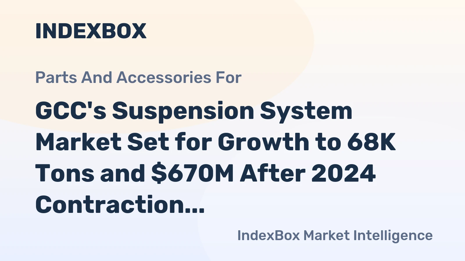 GCC's Suspension System Market Set for Growth to 68K Tons and $670M After 2024 Contraction