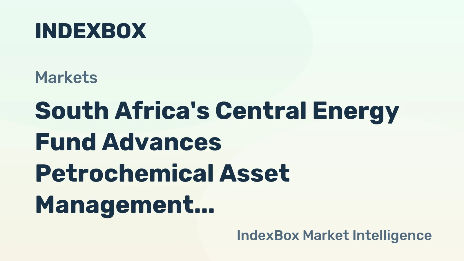 South Africa's Central Energy Fund Advances Petrochemical Asset Management