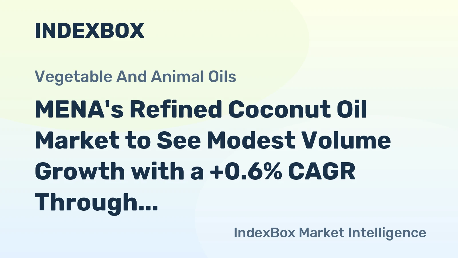MENA's Refined Coconut Oil Market to See Modest Volume Growth with a +0.6% CAGR Through 2035