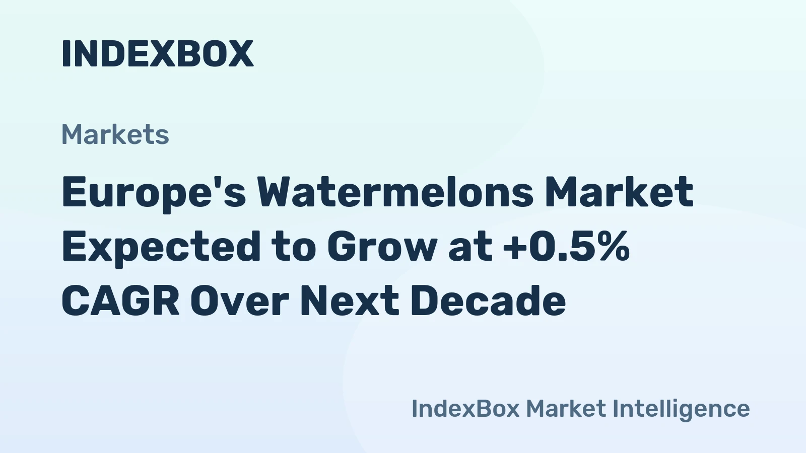 Europe's Watermelons Market Expected to Grow at +0.5% CAGR Over Next Decade