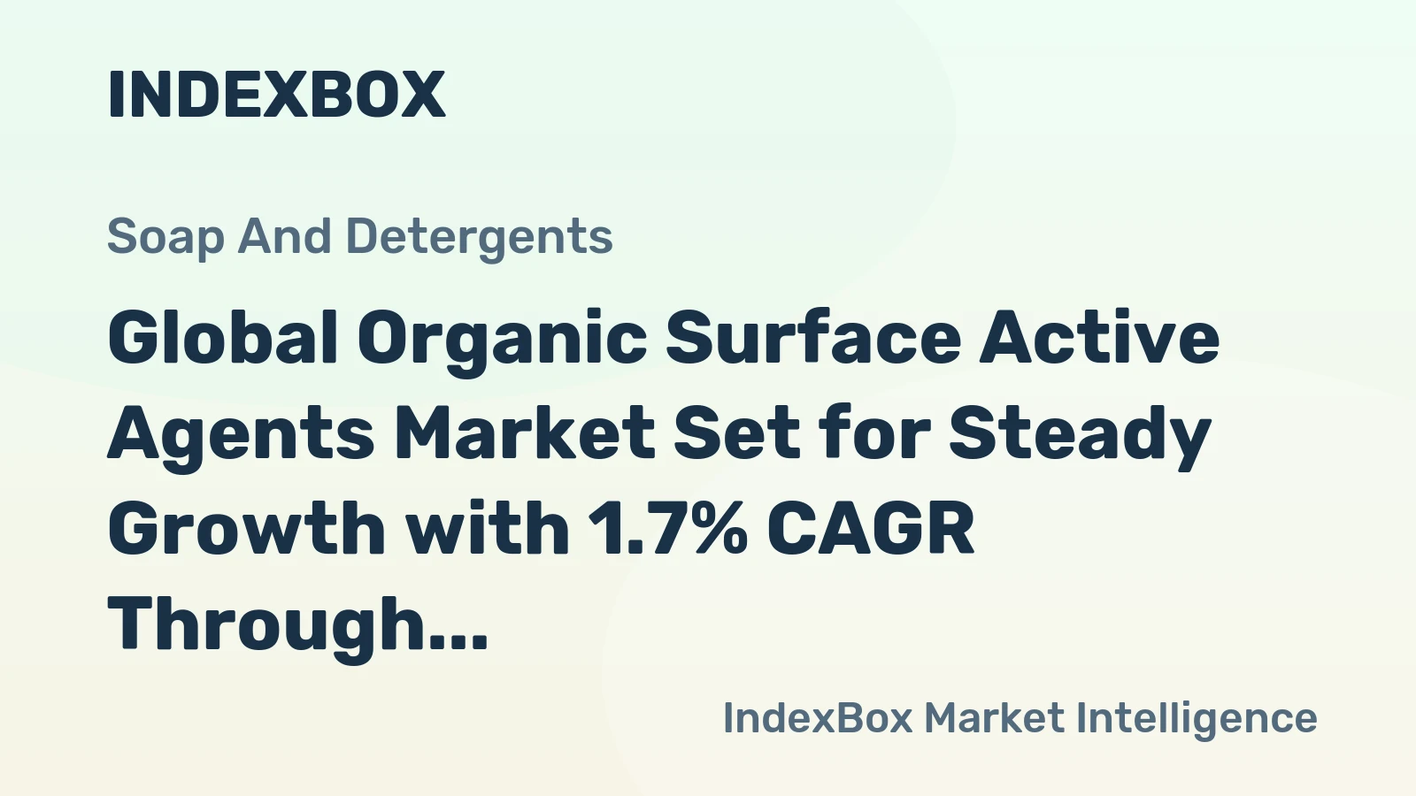 Global Organic Surface Active Agents Market Set for Steady Growth with 1.7% CAGR Through 2035