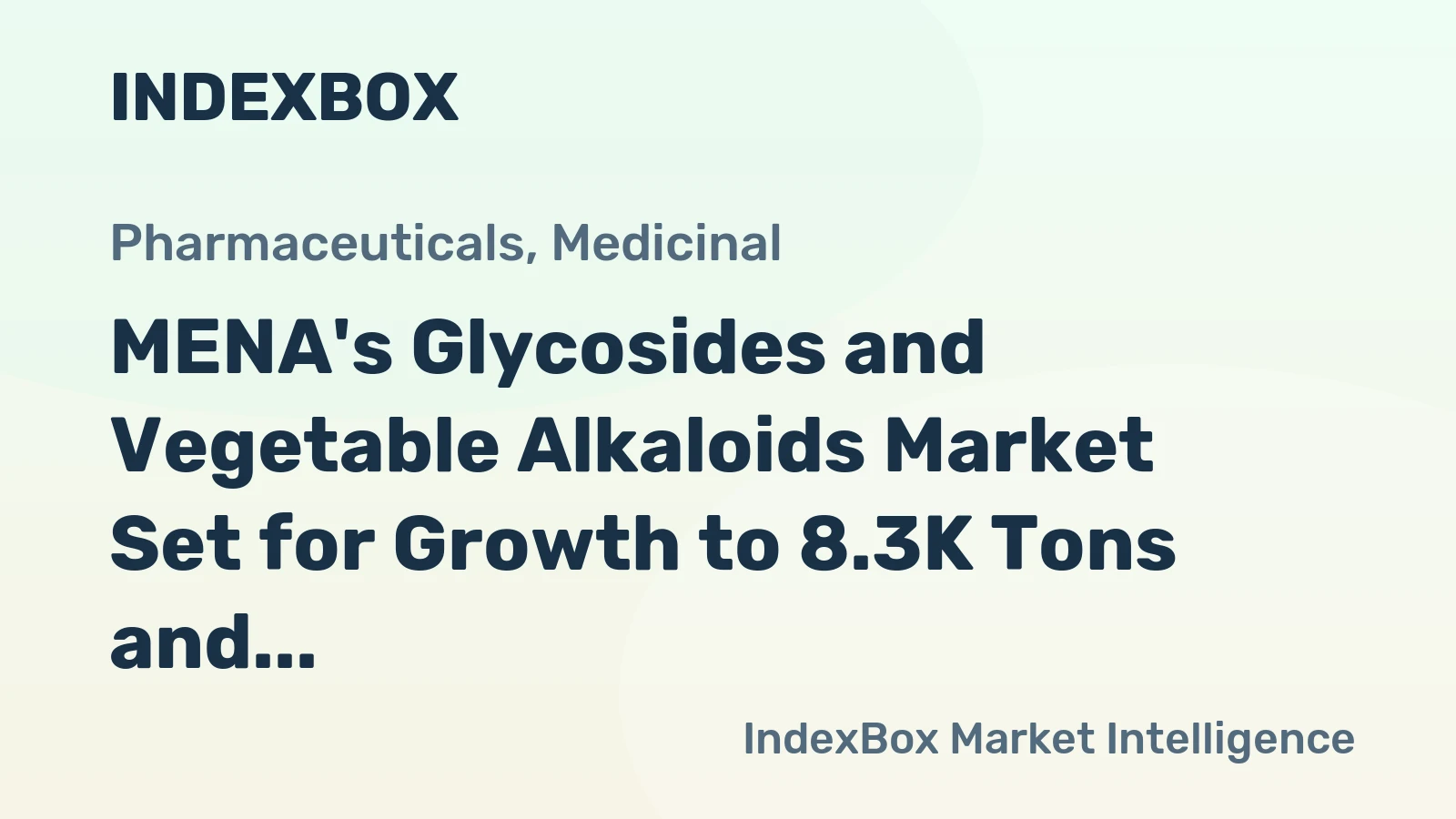 MENA's Glycosides and Vegetable Alkaloids Market Set for Growth to 8.3K Tons and $1.4B by 2035