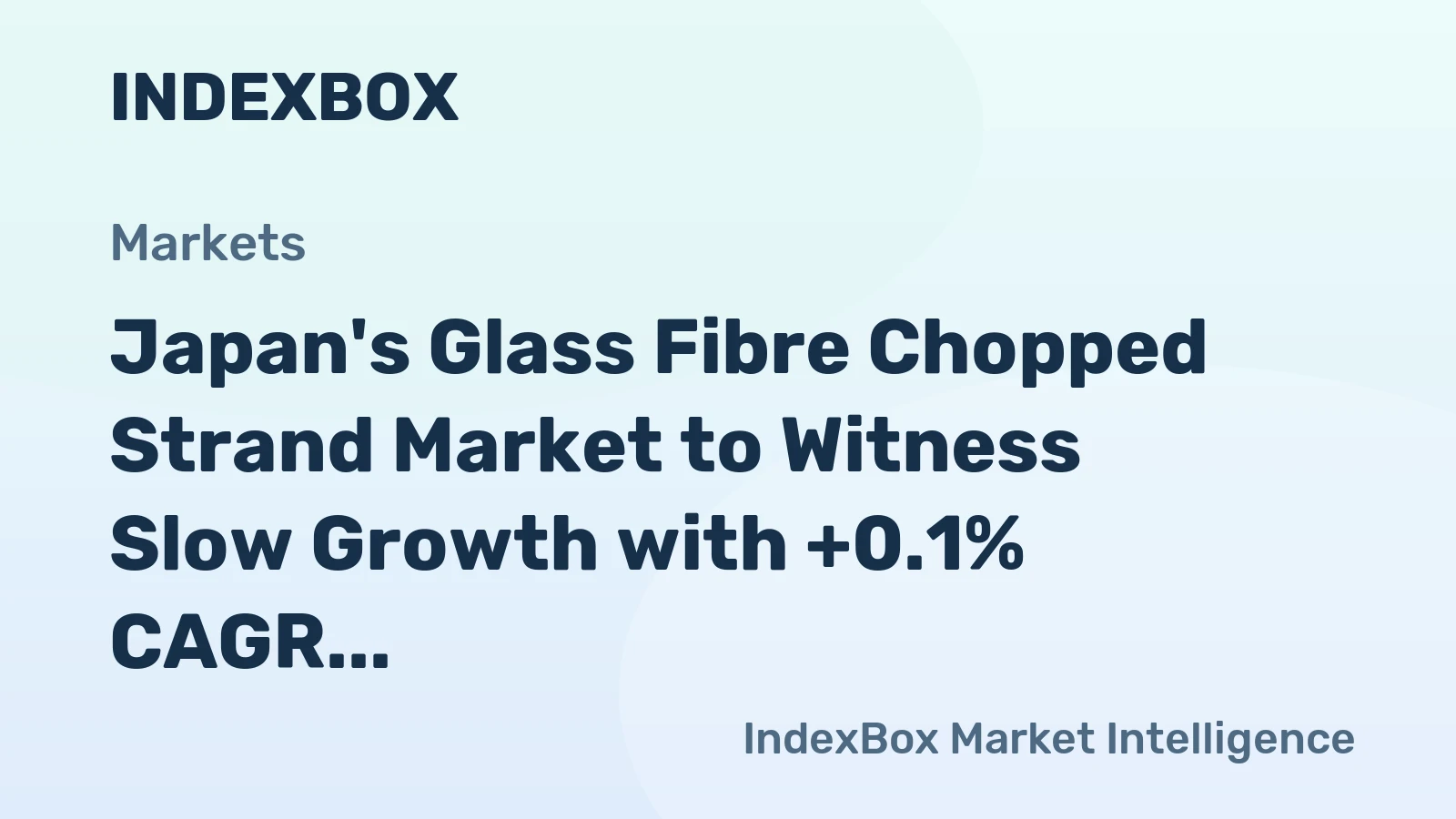 Japan's Glass Fibre Chopped Strand Market to Witness Slow Growth with +0.1% CAGR in Market Volume and Value by 2035