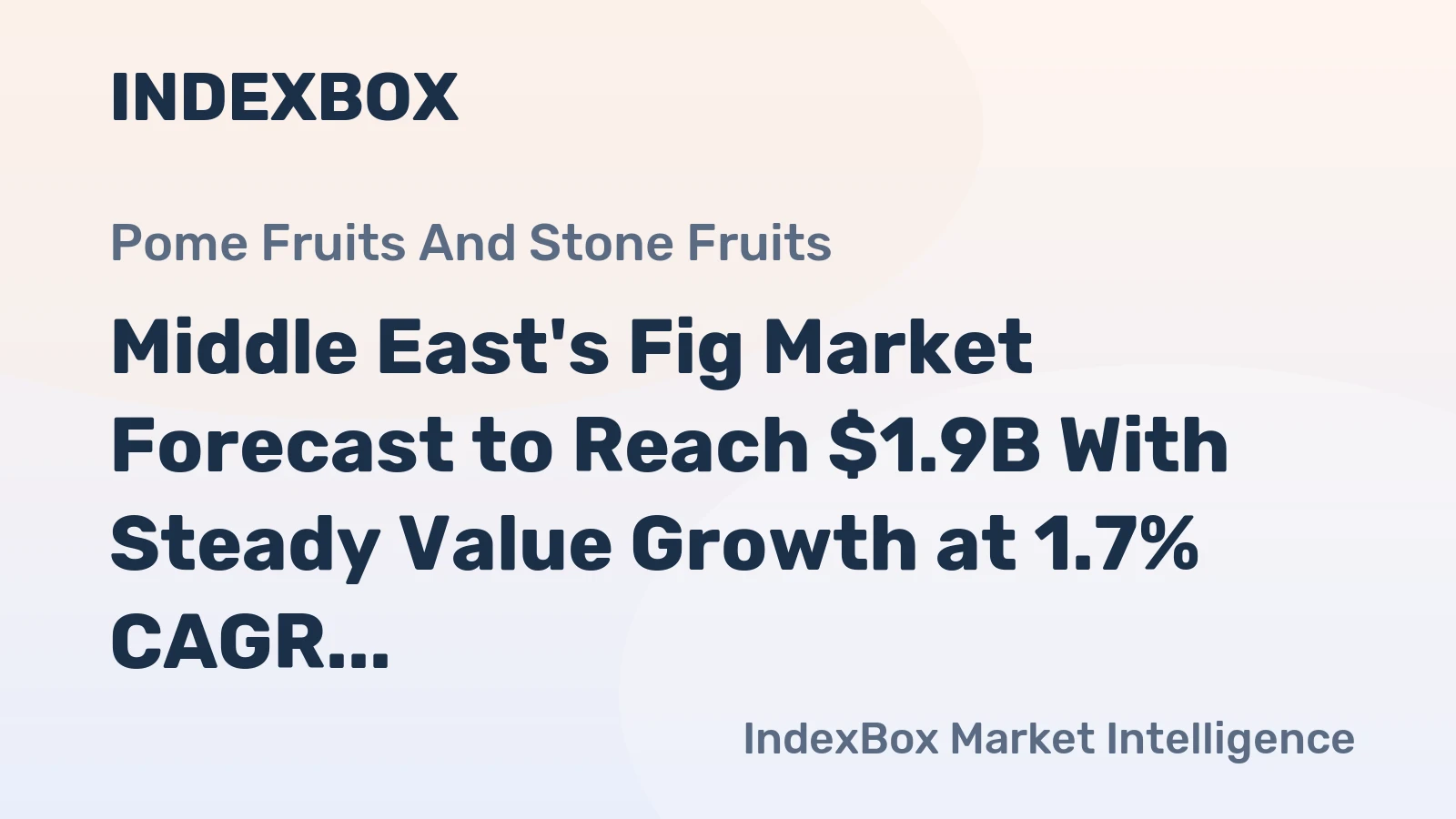 Middle East's Fig Market Forecast to Reach $1.9B With Steady Value Growth at 1.7% CAGR