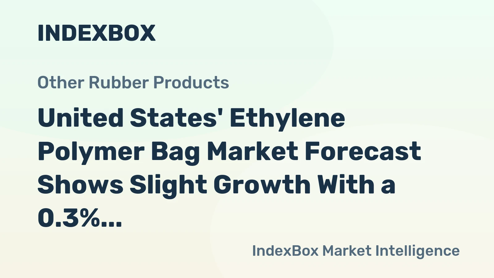 United States' Ethylene Polymer Bag Market Forecast Shows Slight Growth With a 0.3% Value CAGR