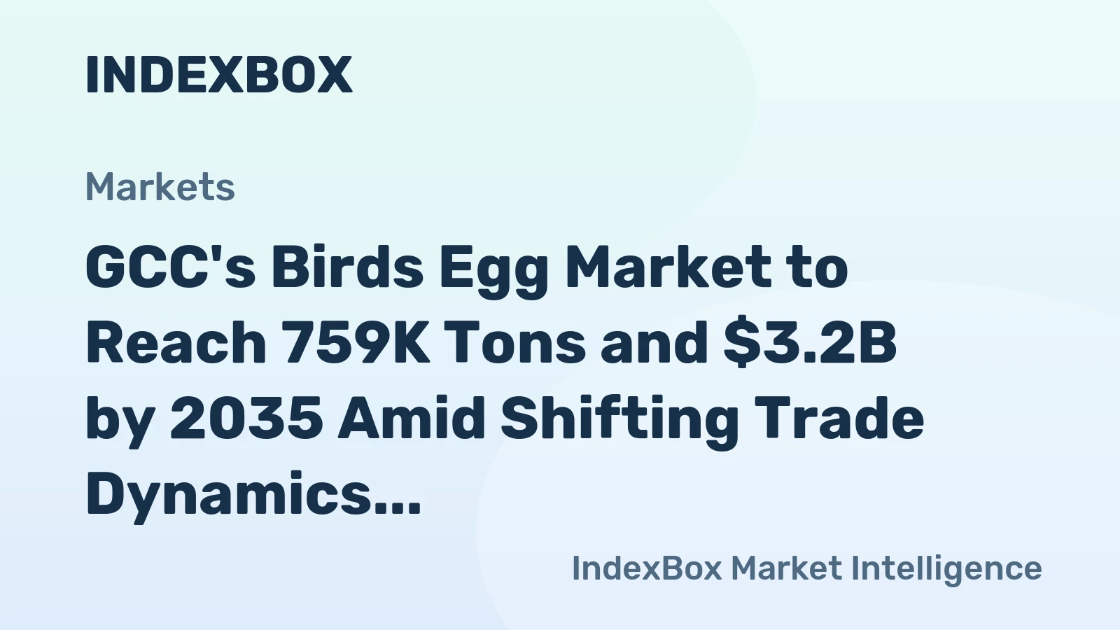 GCC's Birds Egg Market to Reach 759K Tons and $3.2B by 2035 Amid Shifting Trade Dynamics