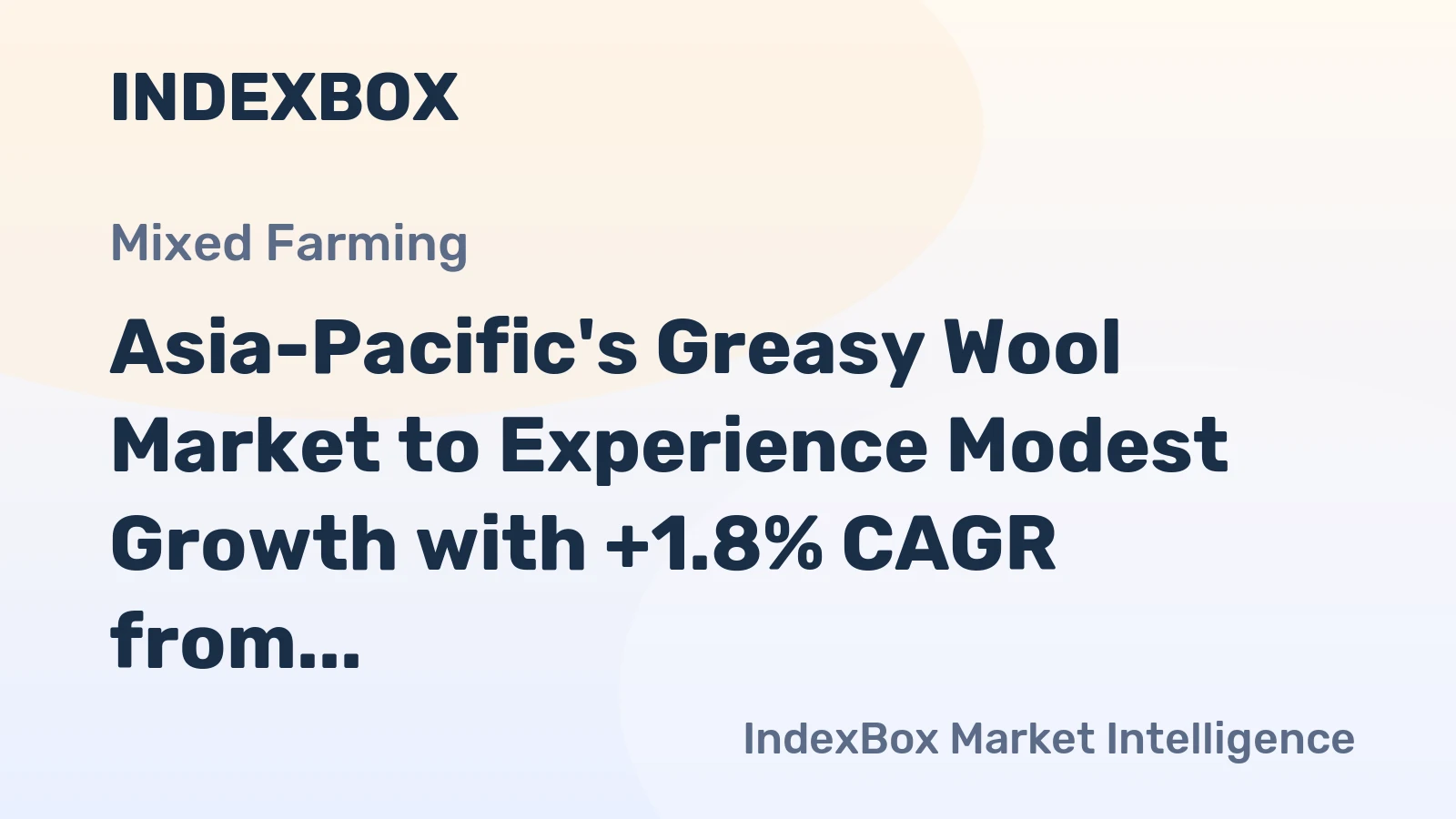 Asia-Pacific's Greasy Wool Market to Experience Modest Growth with +1.8% CAGR from 2024 to 2035