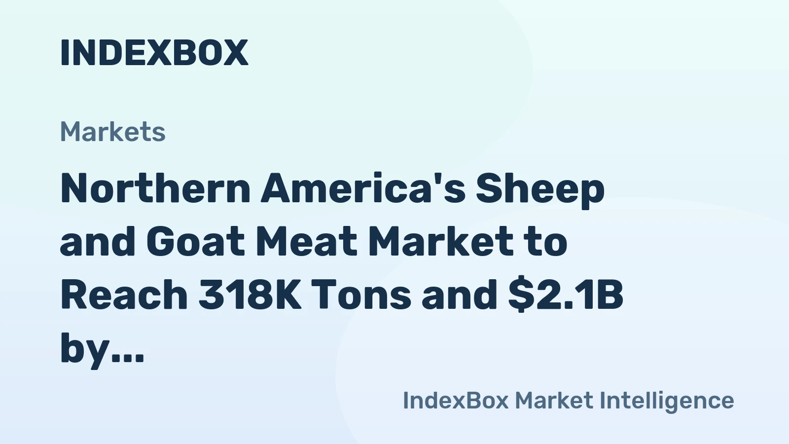 Northern America's Sheep and Goat Meat Market to Reach 318K Tons and $2.1B by 2035