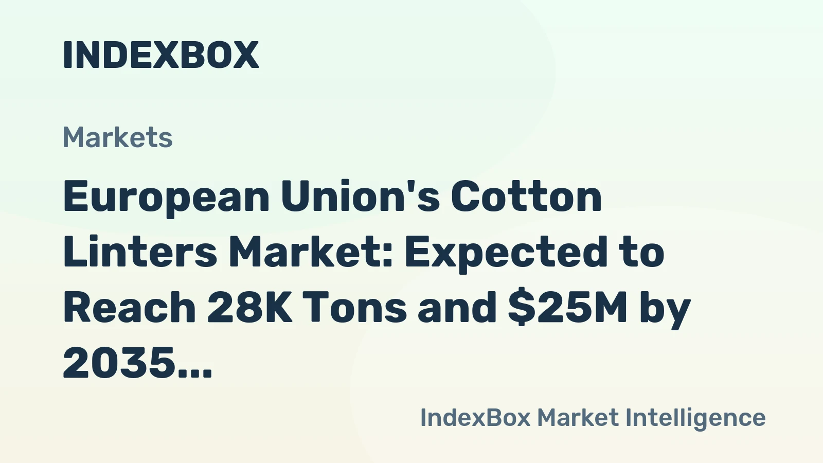 European Union's Cotton Linters Market: Expected to Reach 28K Tons and $25M by 2035