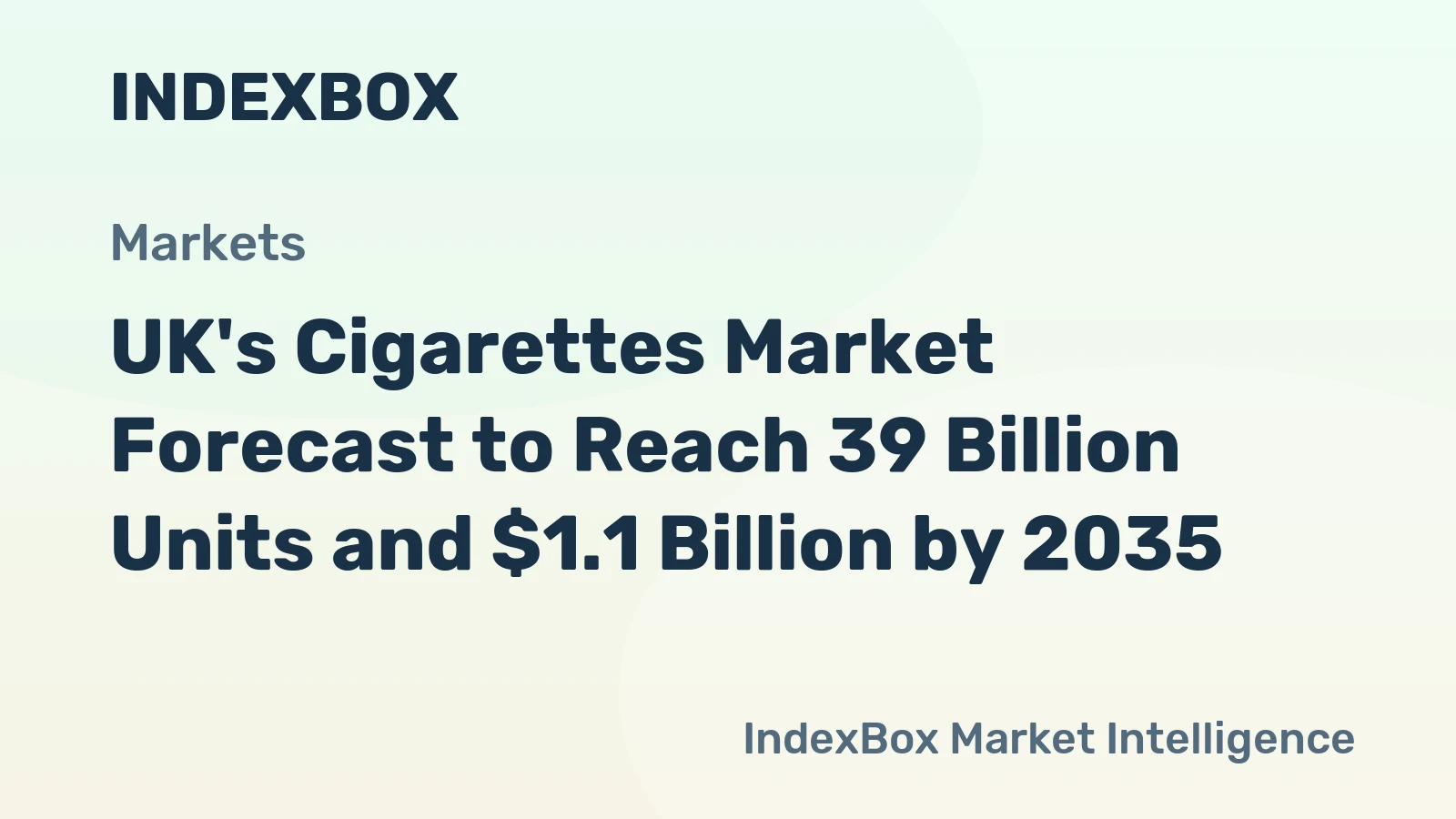 UK's Cigarettes Market Forecast to Reach 39 Billion Units and $1.1 Billion by 2035