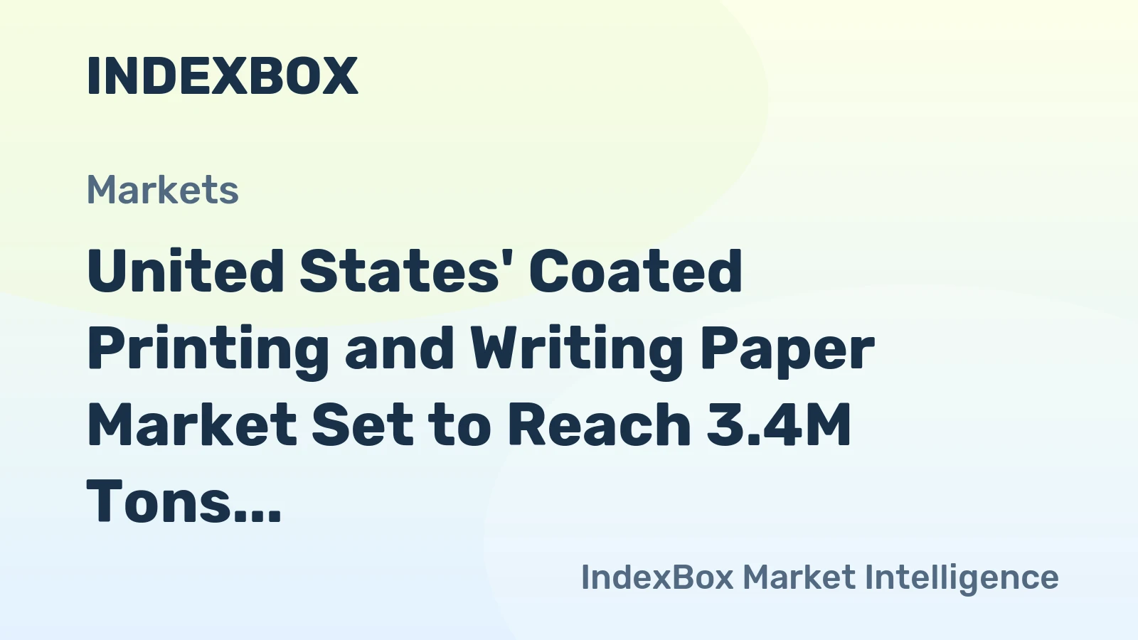 United States' Coated Printing and Writing Paper Market Set to Reach 3.4M Tons in Volume and $3.7B in Value by 2035