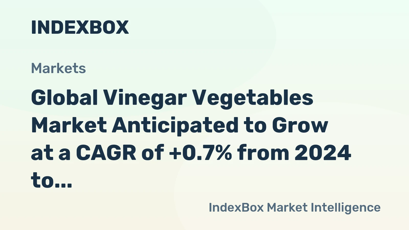 Global Vinegar Vegetables Market Anticipated to Grow at a CAGR of +0.7% from 2024 to 2035, Reaching $6.8B by 2035