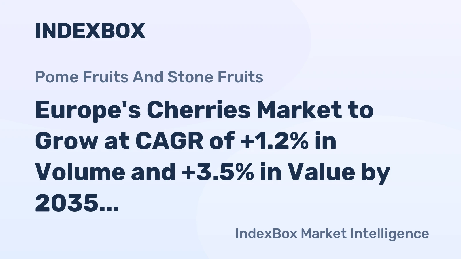 Europe's Cherries Market to Grow at CAGR of +1.2% in Volume and +3.5% in Value by 2035