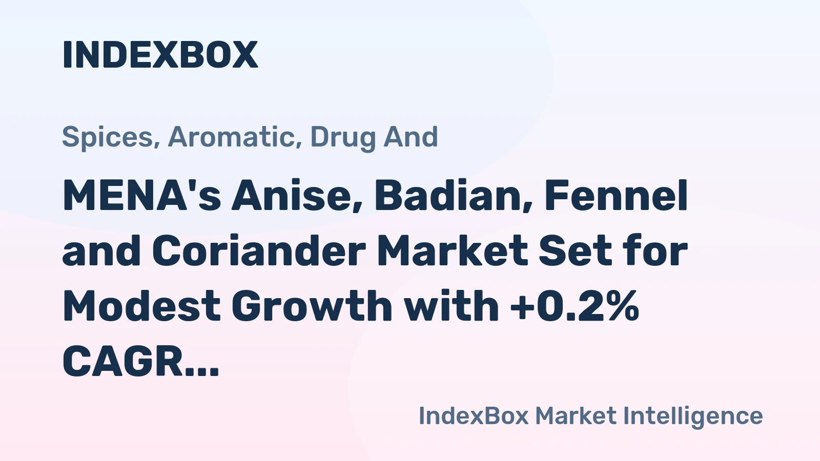 MENA's Anise, Badian, Fennel and Coriander Market Set for Modest Growth with +0.2% CAGR Forecast
