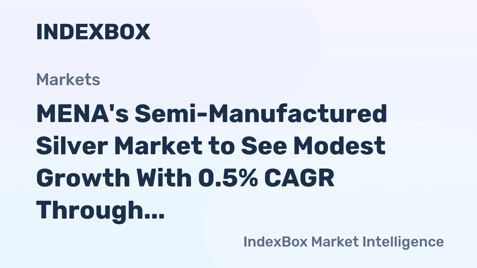 MENA's Semi-Manufactured Silver Market to See Modest Growth With 0.5% CAGR Through 2035