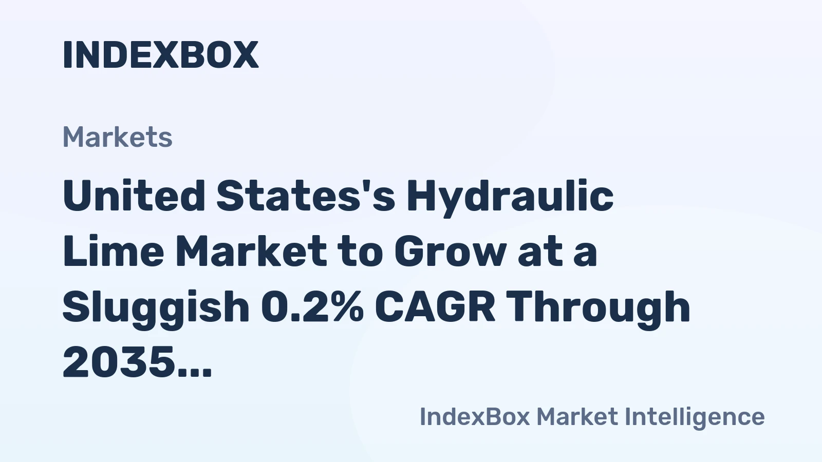 United States's Hydraulic Lime Market to Grow at a Sluggish 0.2% CAGR Through 2035, Reaching 1.9M Tons.