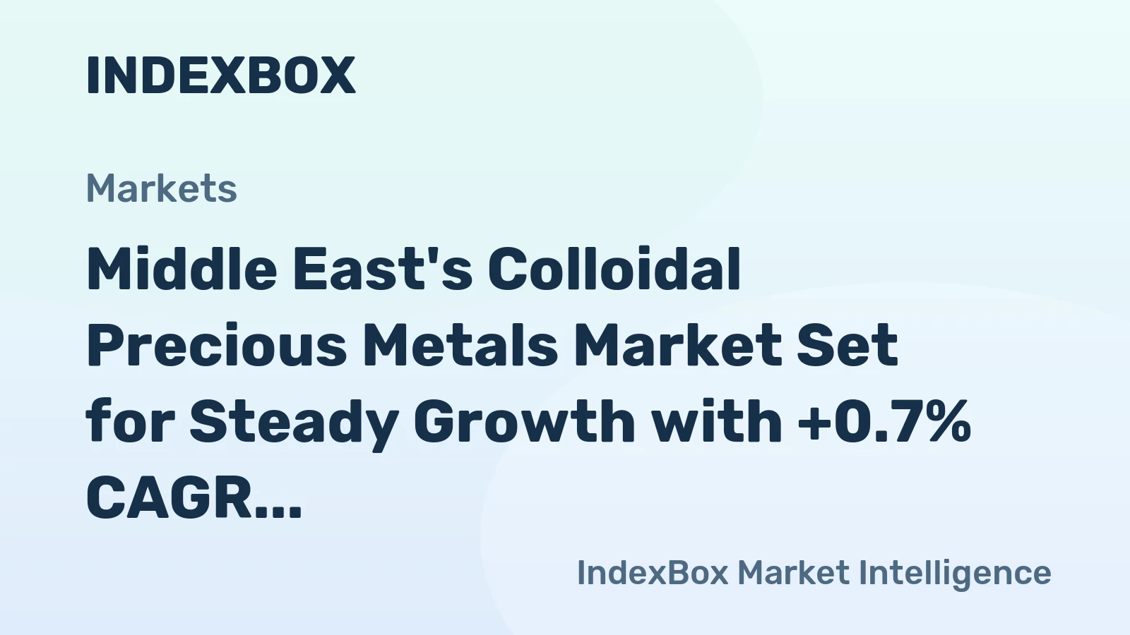Middle East's Colloidal Precious Metals Market Set for Steady Growth with +0.7% CAGR