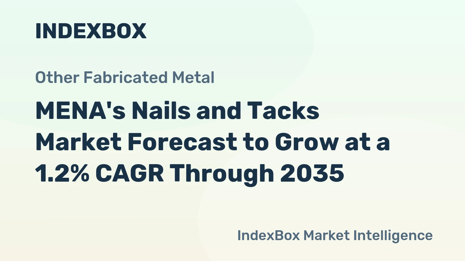 MENA's Nails and Tacks Market Forecast to Grow at a 1.2% CAGR Through 2035