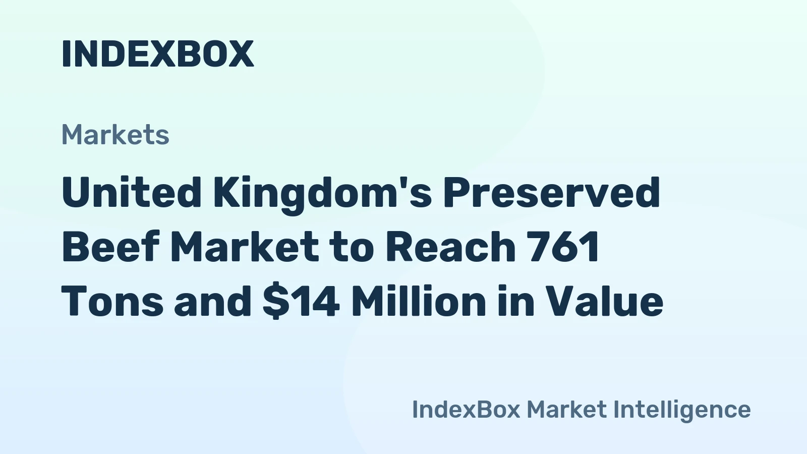 United Kingdom's Preserved Beef Market to Reach 761 Tons and $14 Million in Value