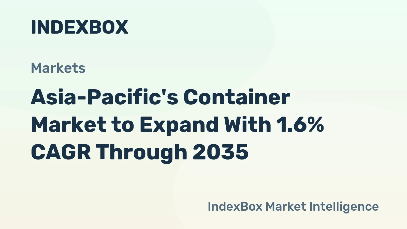 Asia-Pacific's Container Market to Expand With 1.6% CAGR Through 2035
