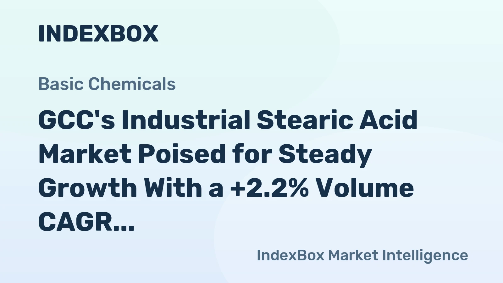 GCC's Industrial Stearic Acid Market Poised for Steady Growth With a +2.2% Volume CAGR Through 2035