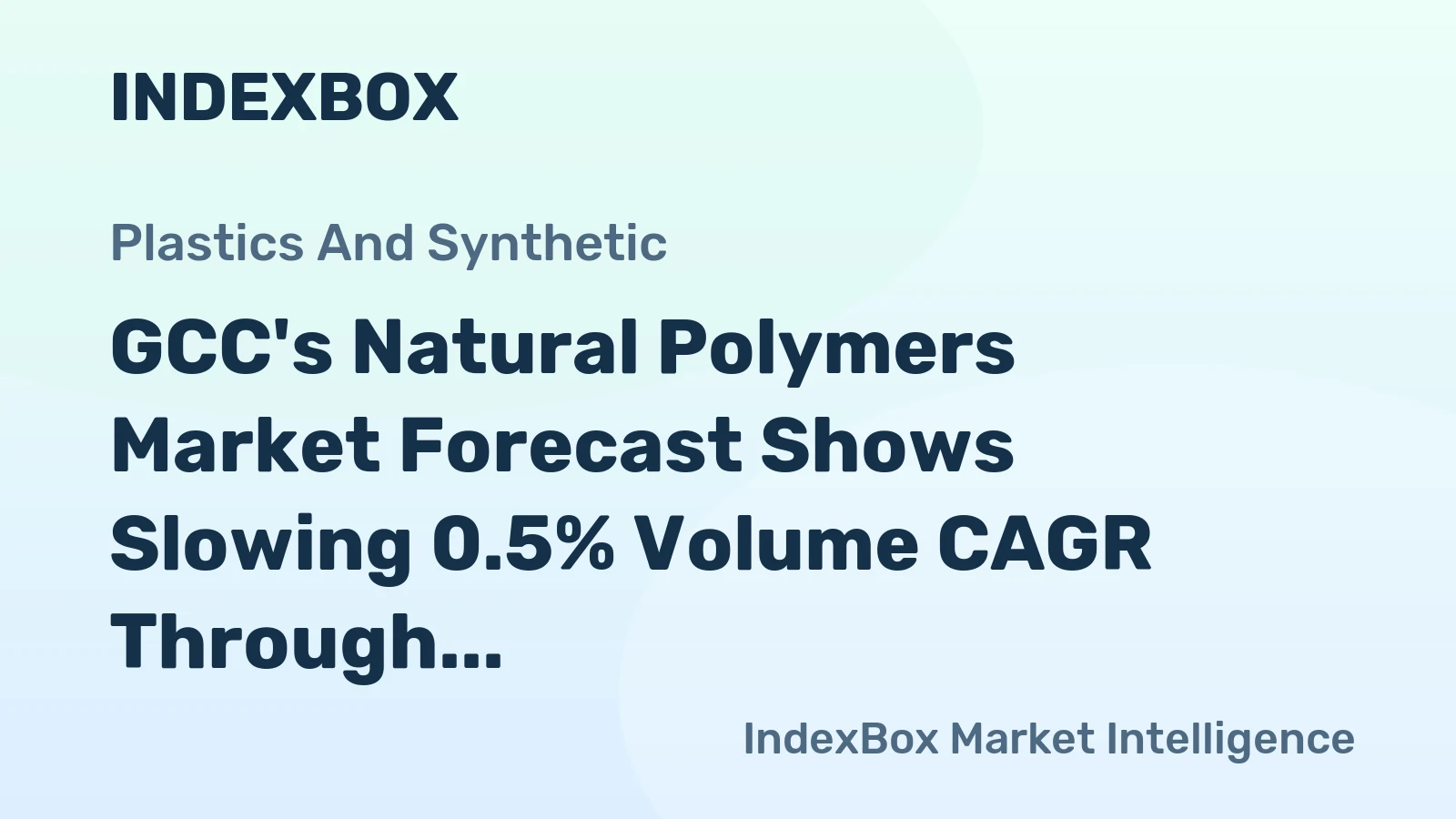GCC's Natural Polymers Market Forecast Shows Slowing 0.5% Volume CAGR Through 2035