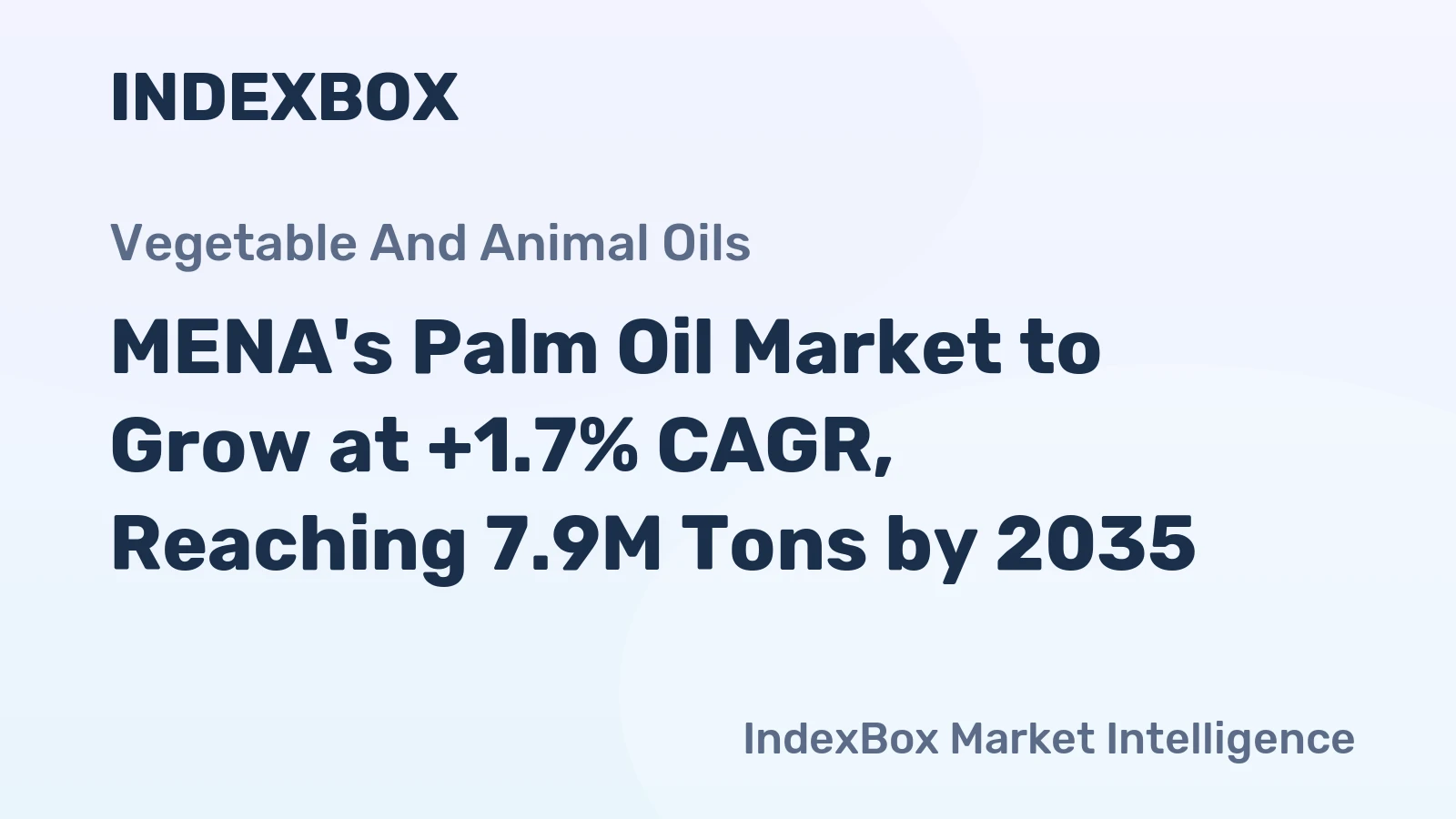 MENA's Palm Oil Market to Grow at +1.7% CAGR, Reaching 7.9M Tons by 2035
