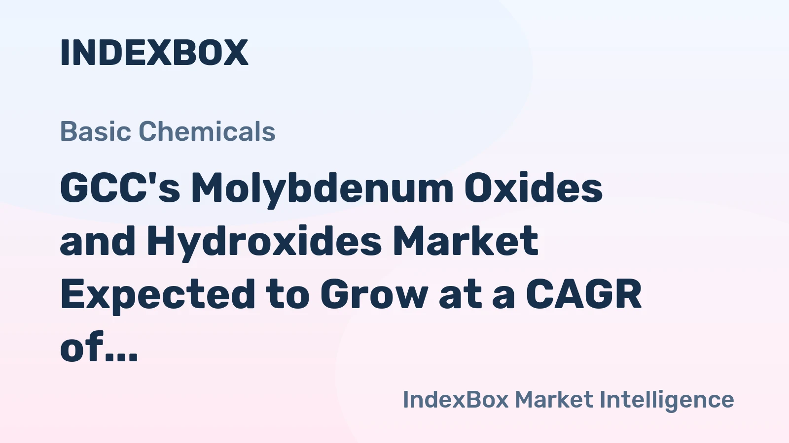 GCC's Molybdenum Oxides and Hydroxides Market Expected to Grow at a CAGR of +2.2% from 2024 to 2035