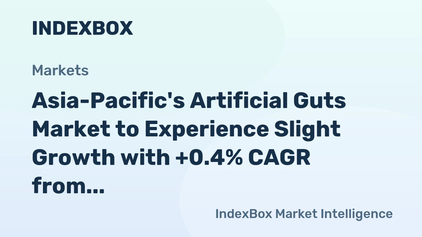 Asia-Pacific's Artificial Guts Market to Experience Slight Growth with +0.4% CAGR from 2024 to 2035