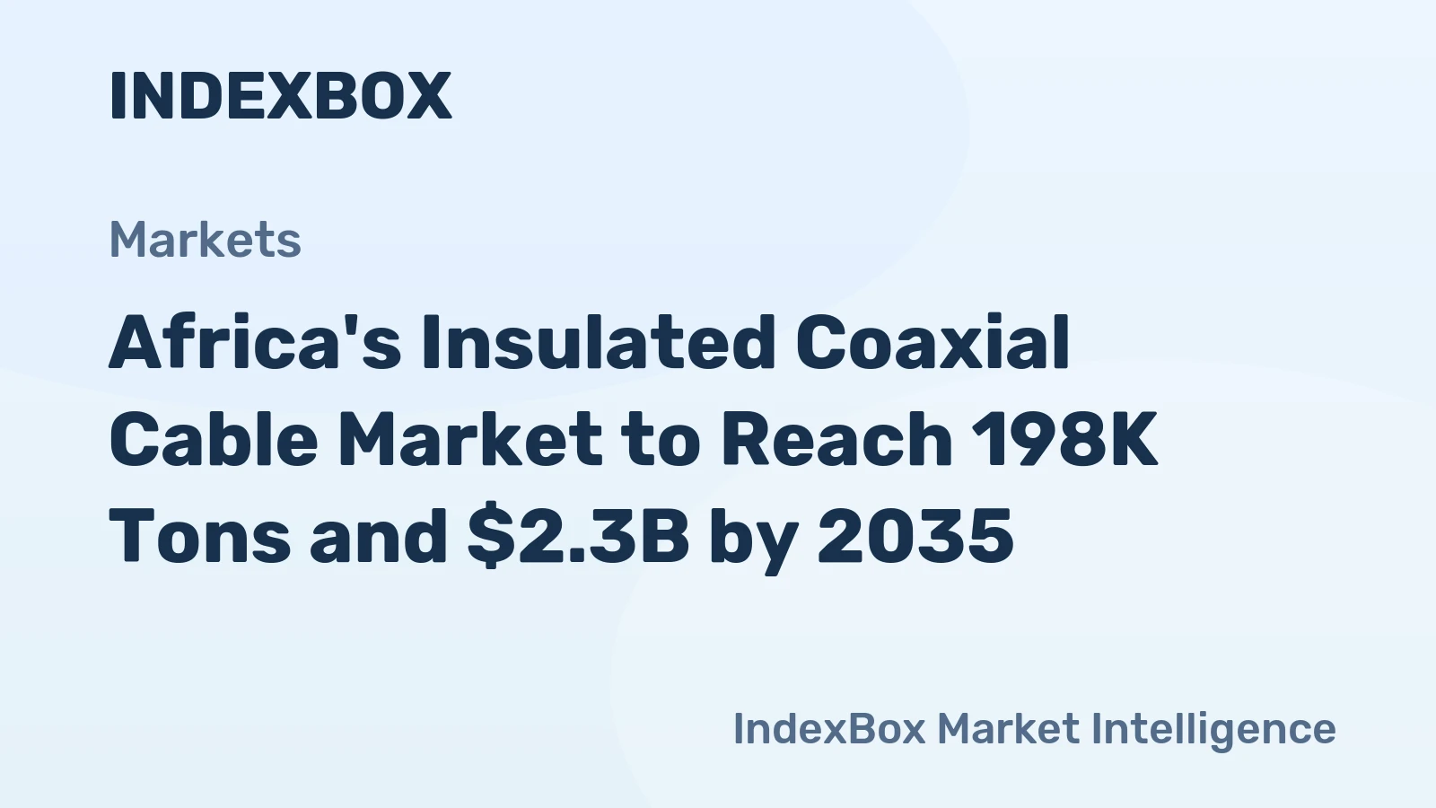 Africa's Insulated Coaxial Cable Market to Reach 198K Tons and $2.3B by 2035