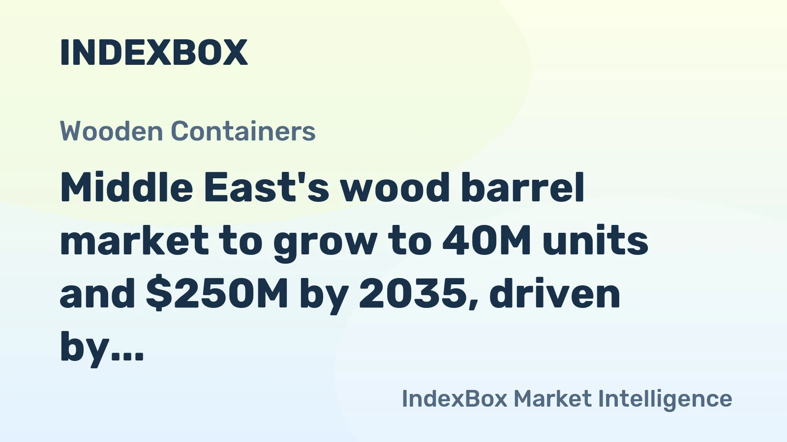 Middle East's wood barrel market to grow to 40M units and $250M by 2035, driven by increasing demand.