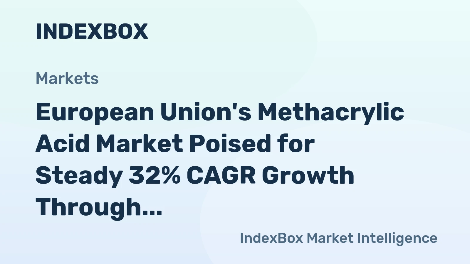 European Union's Methacrylic Acid Market Poised for Steady 32% CAGR Growth Through 2035