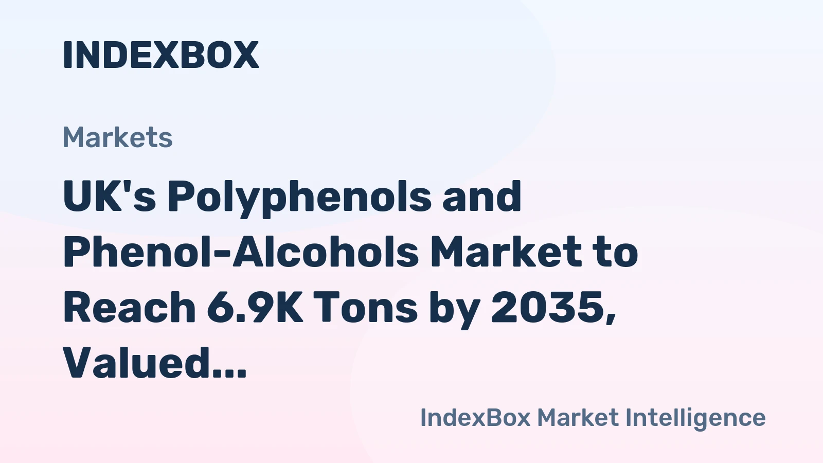 UK's Polyphenols and Phenol-Alcohols Market to Reach 6.9K Tons by 2035, Valued at $129M