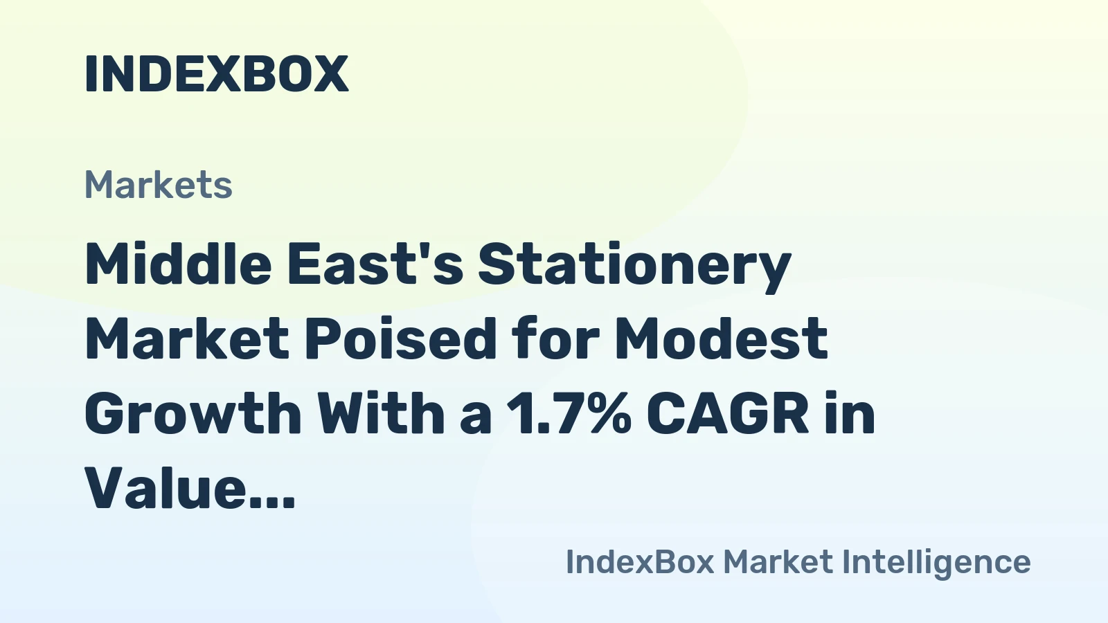 Middle East's Stationery Market Poised for Modest Growth With a 1.7% CAGR in Value Through 2035