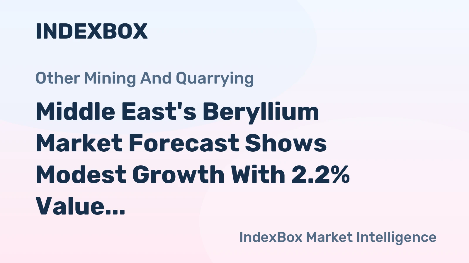 Middle East's Beryllium Market Forecast Shows Modest Growth With 2.2% Value CAGR
